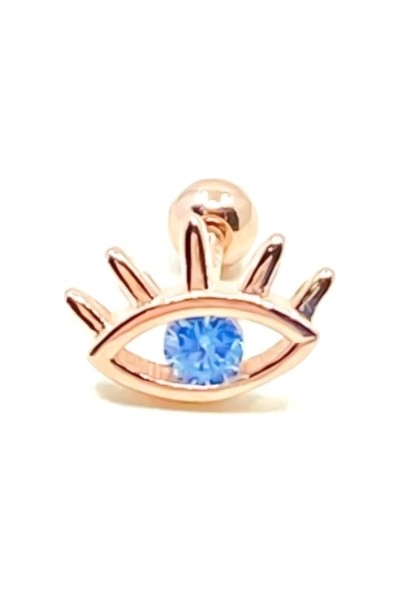 Mooije Silver Mini Kirpikli Göz Mavi Taşlı Gold Gümüş Piercing Mooije Silver Mini Kirpikli Göz Mavi Taşlı Gold Gümüş Piercing