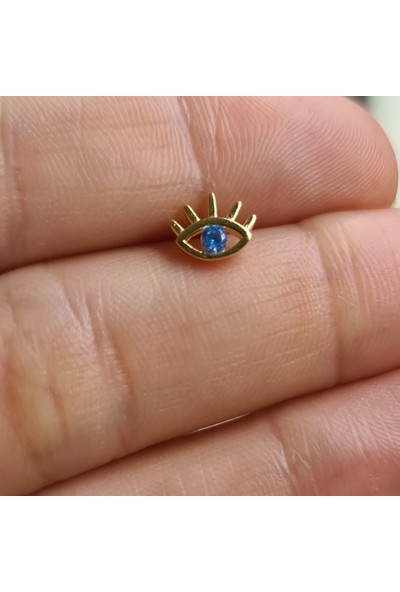 Mooije Silver Mini Kirpikli Göz Lacivert Taşlı Rose Piercing Mooije Silver Mini Kirpikli Göz Lacivert Taşlı Rose Piercing