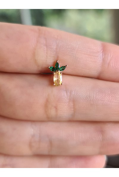 Mooije Silver Taşlı Ananas Rose Gümüş Piercing Mooije Silver Taşlı Ananas Rose Gümüş Piercing