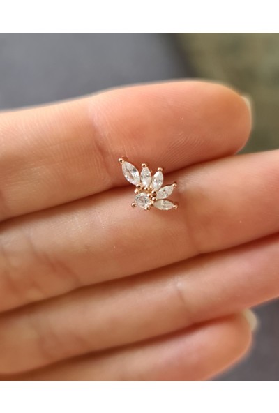 Mooije Silver 6 Taşlı Rose Gümüş Piercing Mooije Silver 6 Taşlı Rose Gümüş Piercing