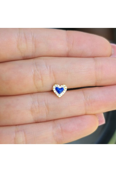 Mooije Silver Mineli Taşlı Kalp Gold Gümüş Piercing Mooije Silver Mineli Taşlı Kalp Gold Gümüş Piercing
