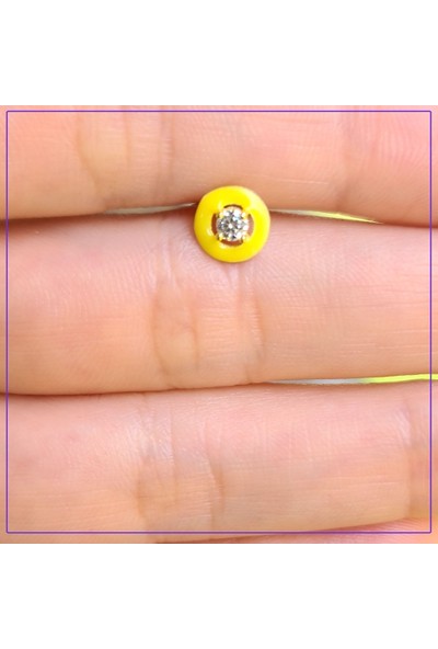 Mooije Silver Sarı Mineli Taşlı Oval Gold Gümüş Piercing Mooije Silver Sarı Mineli Taşlı Oval Gold Gümüş Piercing