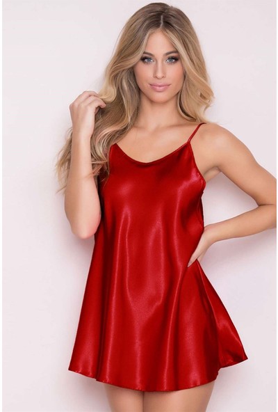 Modaymış Saten Gecelik Kırmızı - 5803.1364.