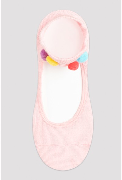 Penti Açık Kız Çocuk Pink Pompon Suba Çorap Penti Açık Kız Çocuk Pink Pompon Suba Çorap