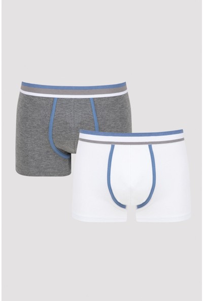 Penti Stripe Grey White 2li Mid Boxer Penti Stripe Grey White 2li Mid Boxer