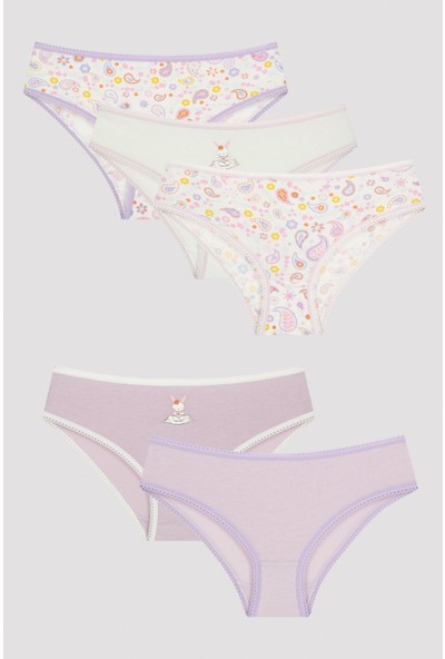 Penti Çok Renkli Kız Çocuk Bunny 5li Slip Külot Penti Çok Renkli Kız Çocuk Bunny 5li Slip Külot