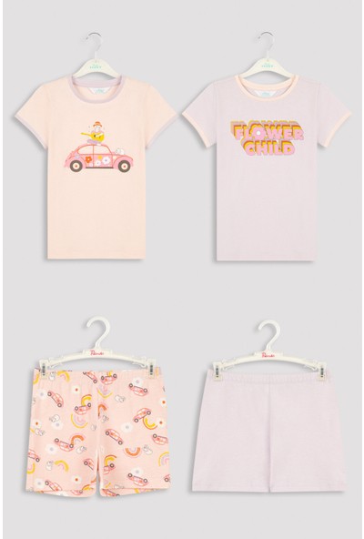 Penti Çok Renkli Kız Çocuk Flower Child 4lü Pijama Takımı Penti Çok Renkli Kız Çocuk Flower Child 4lü Pijama Takımı