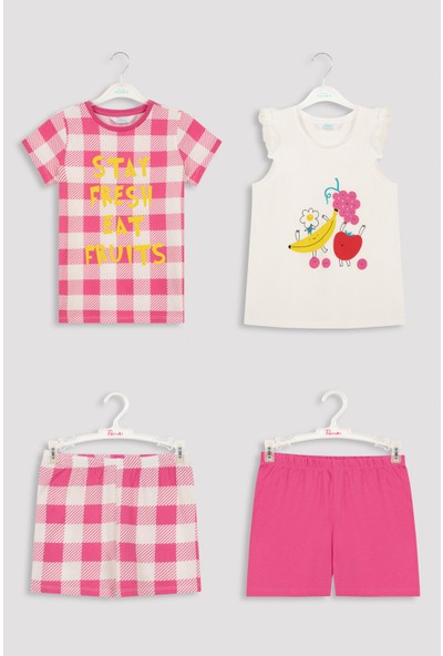 Penti Çok Renkli Kız Çocuk Eat Fruits 4lü Pijama Takımı Penti Çok Renkli Kız Çocuk Eat Fruits 4lü Pijama Takımı