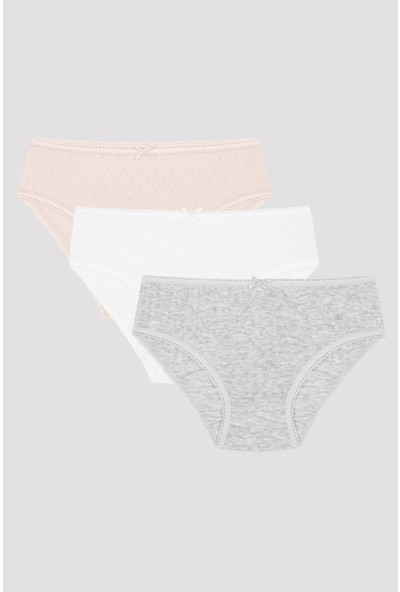 Penti Kız Çocuk Pink Pointel 3lü Slip Külot Penti Kız Çocuk Pink Pointel 3lü Slip Külot
