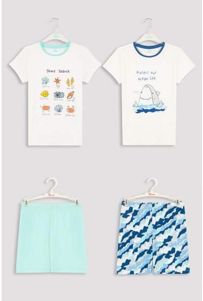 Penti Çok Renkli Erkek Çocuk Protected 4lü Pijama Takımı Penti Çok Renkli Erkek Çocuk Protected 4lü Pijama Takımı