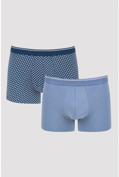 Penti Striped Double Navy 2li Mid Boxer Penti Striped Double Navy 2li Mid Boxer