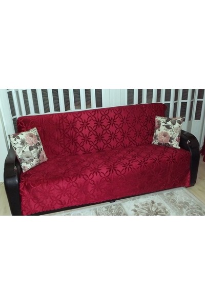 Mandaş Tay Tüyü Kaymaz Koltuk-Çekyat Örtüsü 175X215-BORDO