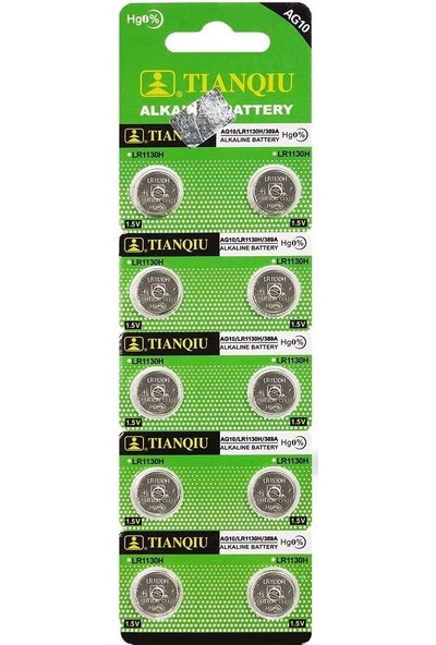 Buton Pil - Saat Lazer Hesap Makinesi Pili 10LU Paket AG10 - LR1130H - 389A -1.55V Buton Pil - Saat Lazer Hesap Makinesi Pili 10LU Paket AG10 - LR1130H - 389A -1.55V