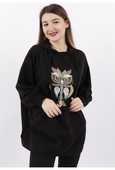 Ikoll 26705 Kadin Baykus Desenli S-Shirt