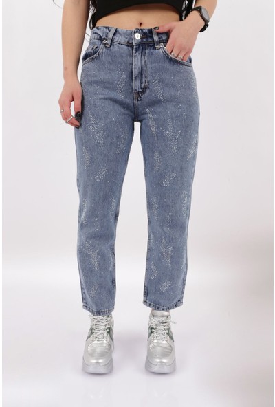 Ikoll 26394 Kadin Tasli Jean Pantolon