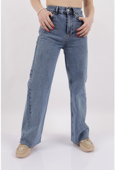 Ikoll 25891 Kadin Palazzo Jean Pantolon