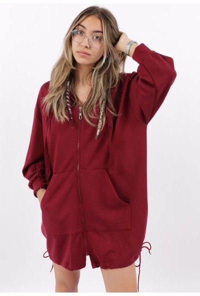 Ikoll 25943 Kadin Etegi Kordon Detayli Bomber