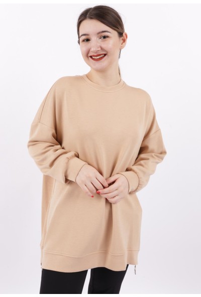 Ikoll 26424 Kadin Metal Fermuar Detayli S-Shirt