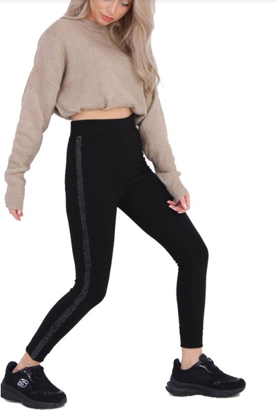 Lady Hürrem Yanları Taş Detay Yüksek Bel Çelik Tayt Lady Hürrem Yanları Taş Detay Yüksek Bel Çelik Tayt