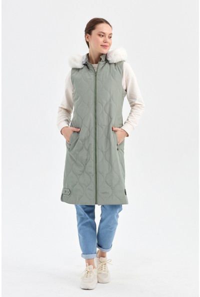 Nihan Damla Desen Kapitone Yelek Çağla