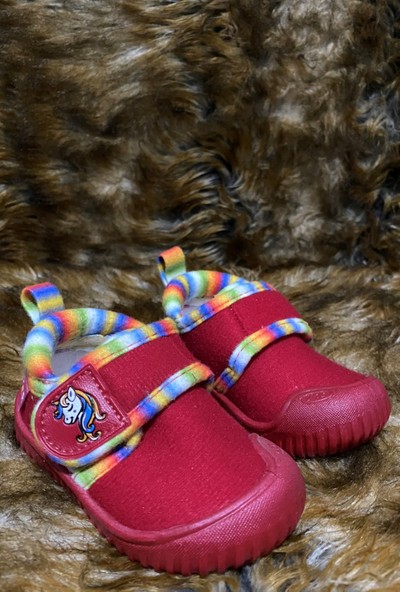 Gezer Pembe Cırtlı Kaydırmaz Kız Bebek Çocuk Anaokulu Günlük Ev Kreş Panduf Ayakkabı 2994