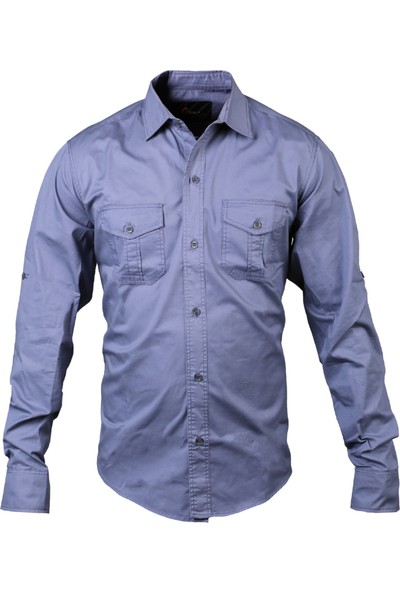 CosyWolf Erkek Mavi Spor Gömlek