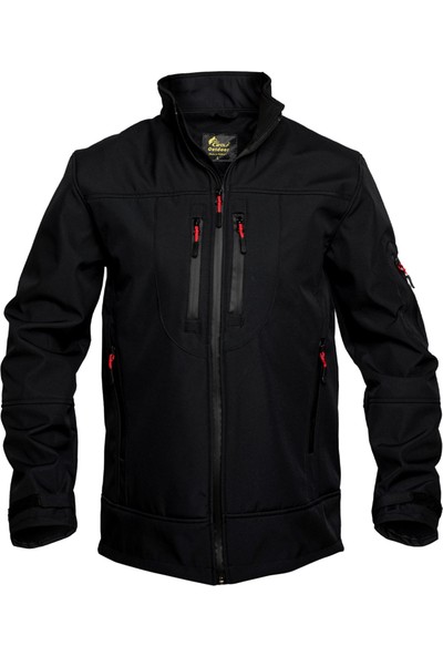 CosyWolf Erkek Siyah Softshell Mont CosyWolf Erkek Siyah Softshell Mont