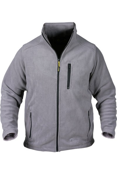 CosyWolf Erkek Gri Fermuarlı Polar