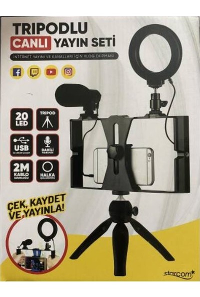 Starcom Tripodlu Canlı Yayın Seti Starcom Tripodlu Canlı Yayın Seti