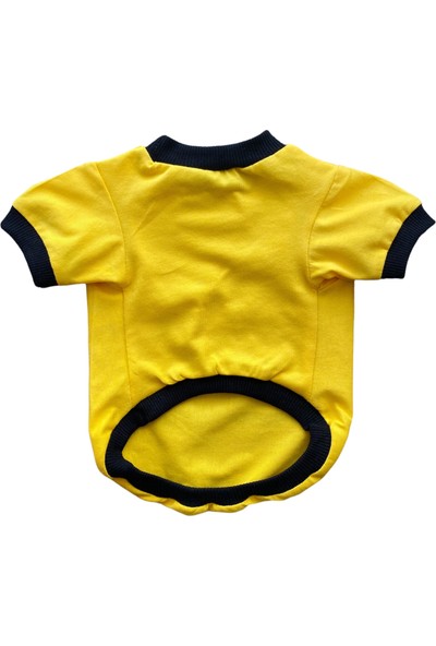 Bonanza Yellow Black Oval Yaka Kedi Tişörtü