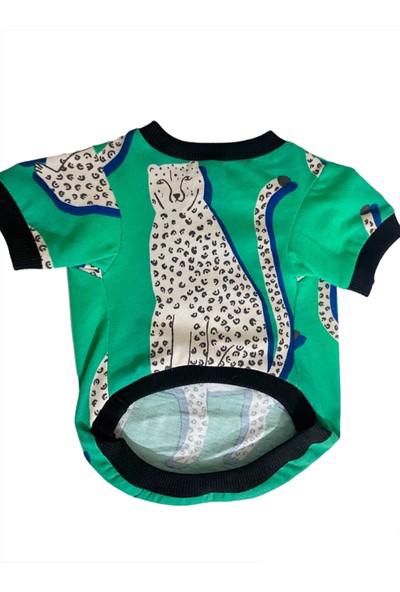 Bonanza Wild Green Oval Yaka Kedi Tişörtü