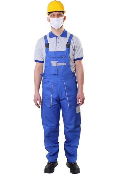 Lider Üniforma Bahçıvan Tulum, Saks-Gri L