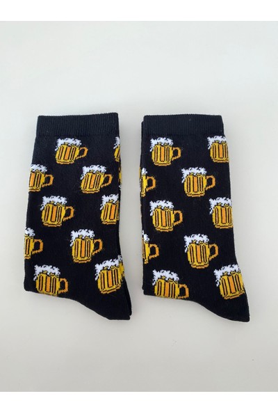 Akal Pamuklu Desenli Soket Unisex Çorap 2'li