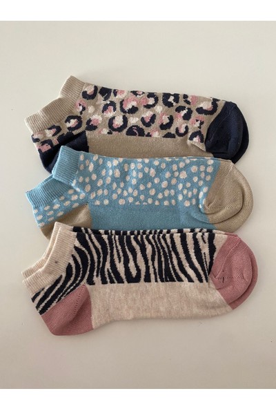Akal Pamuklu Patik Kadın Çorap 3'lü