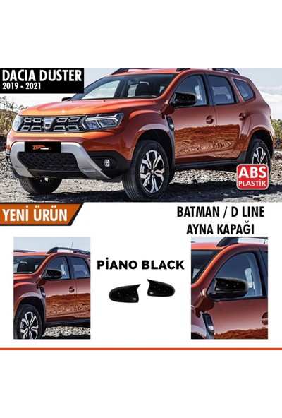 Boostzone Dacia Duster 2019-2021 Batman Yarasa Ayna Kapağı Sinyalli Piano Black