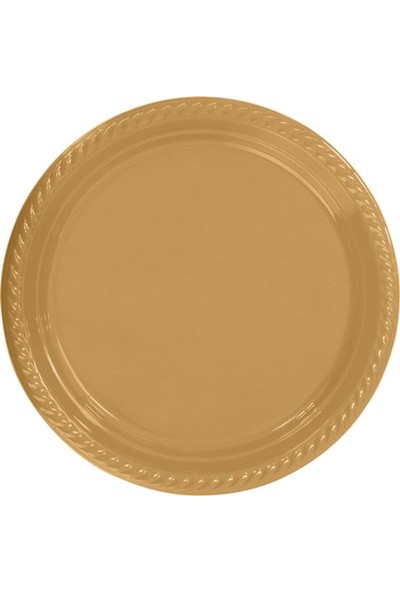 Gold Plastik Tabak 22 cm 25LI