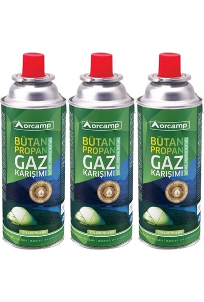 Orcamp Bütan Propan Gaz Kartuşu 227GR KTS227-3'LÜ Orcamp Bütan Propan Gaz Kartuşu 227GR KTS227-3'LÜ