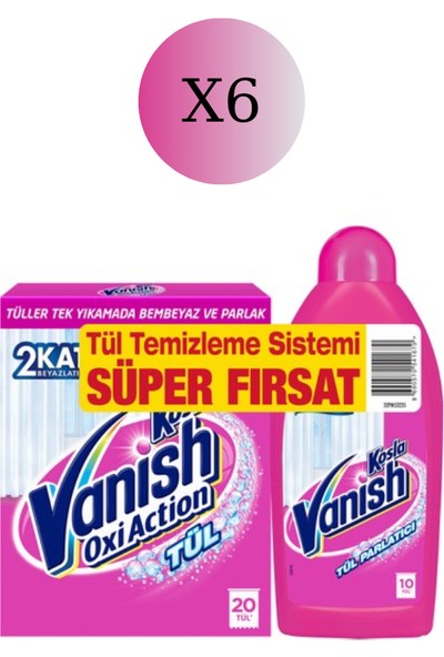 Kosla Vanish Oxi Action Tül Beyazlatıcısı +Tül Parlatıcısı 450ML *6 Adet Kosla Vanish Oxi Action Tül Beyazlatıcısı +Tül Parlatıcısı 450ML *6 Adet