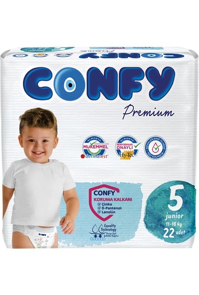 Confy Premium Bebek Bezi 5 Beden Junior 22 Adet Confy Premium Bebek Bezi 5 Beden Junior 22 Adet