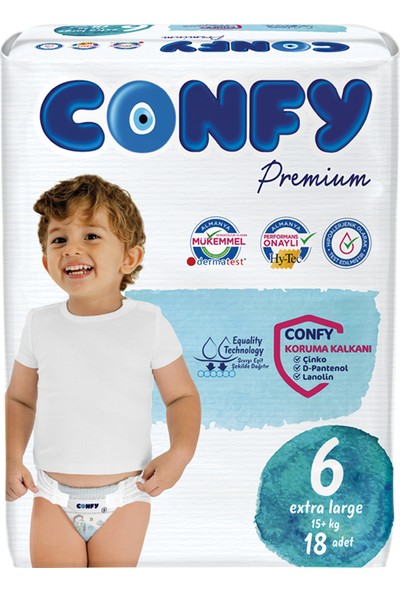 Confy Premium Bebek Bezi 6 Beden Extralarge 18 Adet Confy Premium Bebek Bezi 6 Beden Extralarge 18 Adet