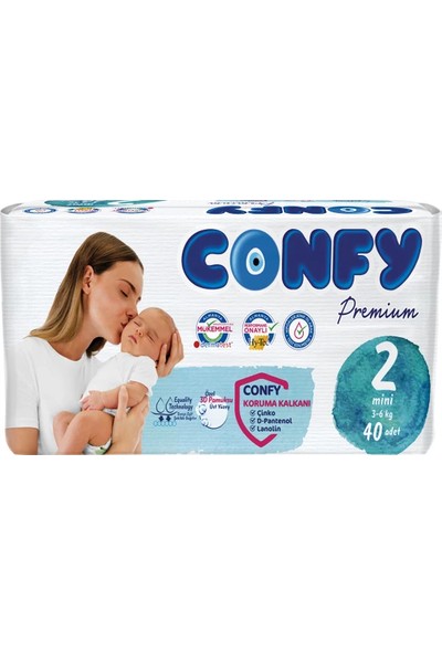 Confy Premium Bebek Bezi 2 Beden Mini 40'lı Confy Premium Bebek Bezi 2 Beden Mini 40'lı