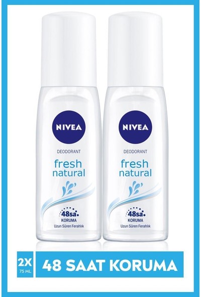 Nıvea Kadın Pump Sprey Deodorant Fresh Natural 48 Saat Deodorant Koruması 75ml X2