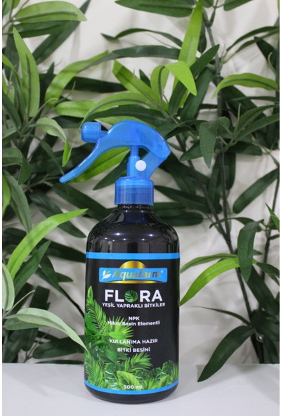Aquafarm Flora Yeşil Yapraklı Bitkiler Npk Mikro Besin Elementli Kullanıma Hazır Bitki Besini 500 ml