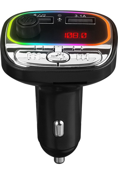 Hytech HY-XCB40 Çift USB 5V 3.1A Rainbow Işıklı LED Ekran Tf Kartlı V5.0 Bluetooth Fm Transmitter Hytech HY-XCB40 Çift USB 5V 3.1A Rainbow Işıklı LED Ekran Tf Kartlı V5.0 Bluetooth Fm Transmitter