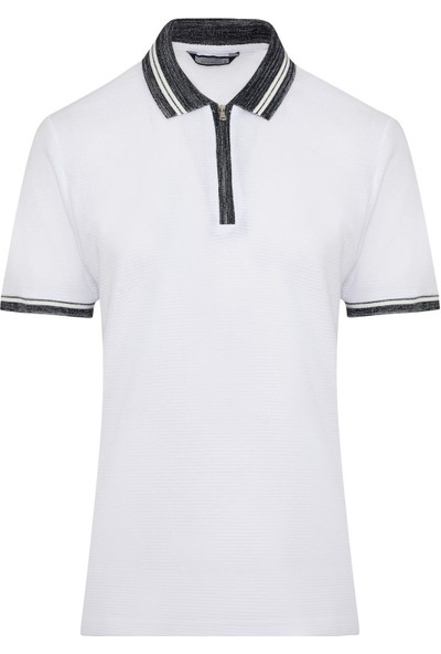Hatemoğlu Beyaz Regular Fit %100 Pamuk Polo Yaka Tişört Hatemoğlu Beyaz Regular Fit %100 Pamuk Polo Yaka Tişört