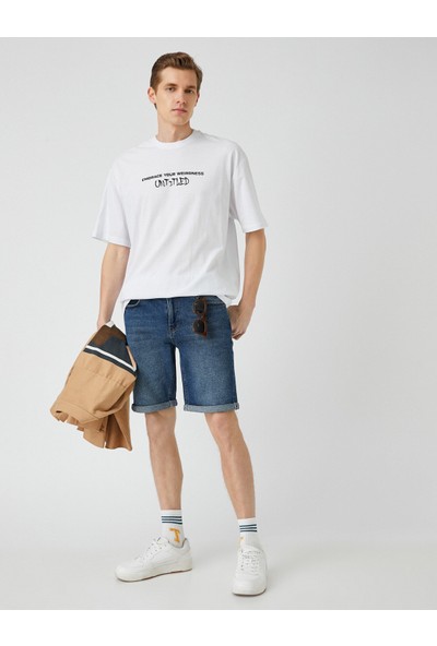 Koton Katlamalı Paça Kot Şort