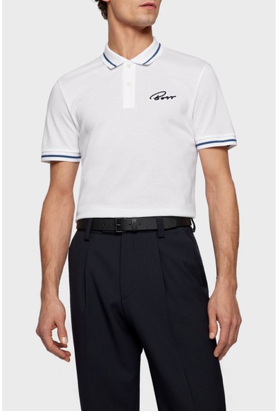 Boss Pamuklu Slim Fit Düğmeli Polo T Shirt Erkek Polo 50467141 100