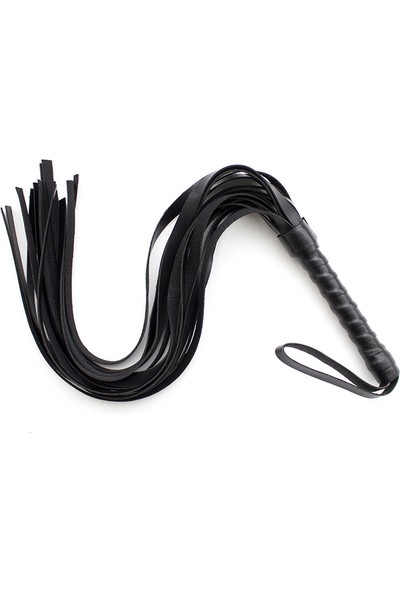 Siyah Renk Püsküllü Kırbaç Kamçı 54 cm