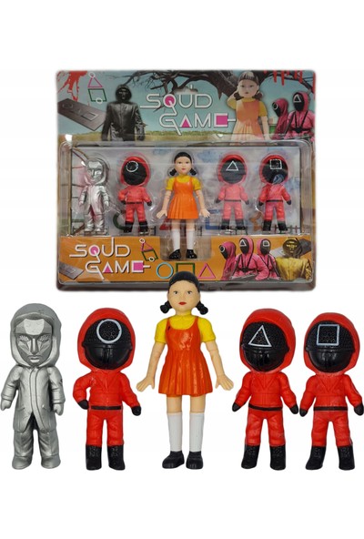 ES20882 Squid Game Kalamar Oyunu Karakter Figür 5’li Oyuncak Seti Bebek Patron Daire Üçgen Kare ES20882 Squid Game Kalamar Oyunu Karakter Figür 5’li Oyuncak Seti Bebek Patron Daire Üçgen Kare