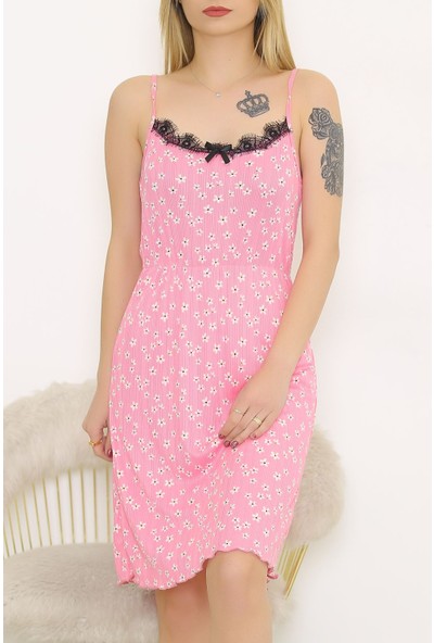 New Fashion Baskılı Elbise Pembeçiçekli - 9228.1287.